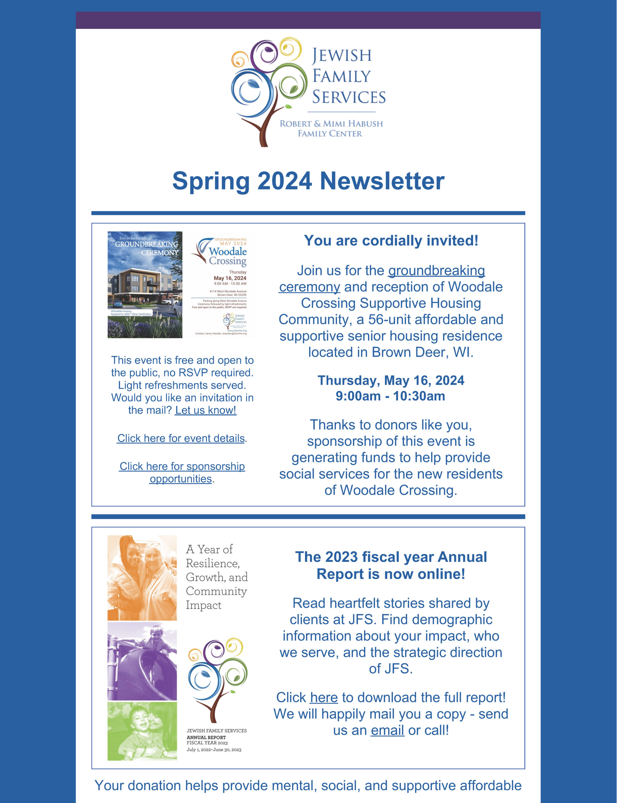 Newsletters | Jewish Family Services Milwaukee